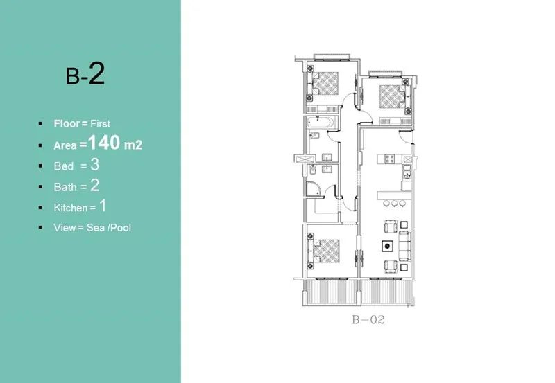 B2-140m2-3 bed